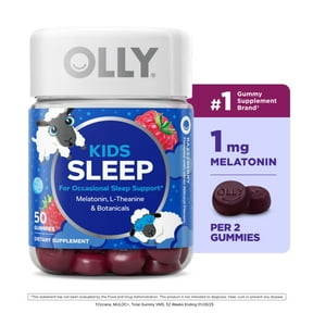 OLLY Kids Chillax Gummy Supplement with Magnesium and L-Theanine, 50 ...