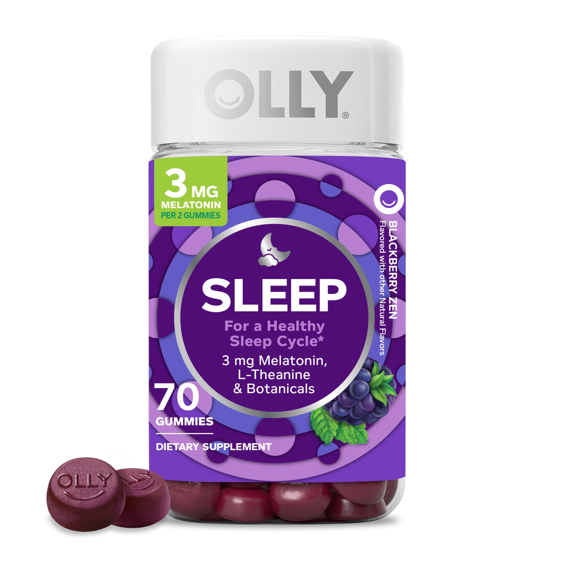 OLLY Sleep Gummy Supplement, 3mg Melatonin, L Theanine, Sleep Aid ...