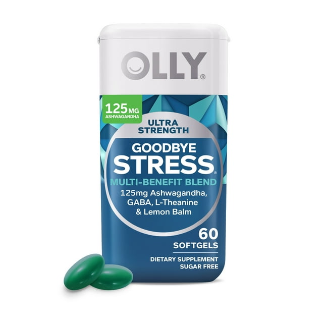 OLLY Ultra Strength Goodbye Stress Softgel, Stress Support, Ashwagandha ...