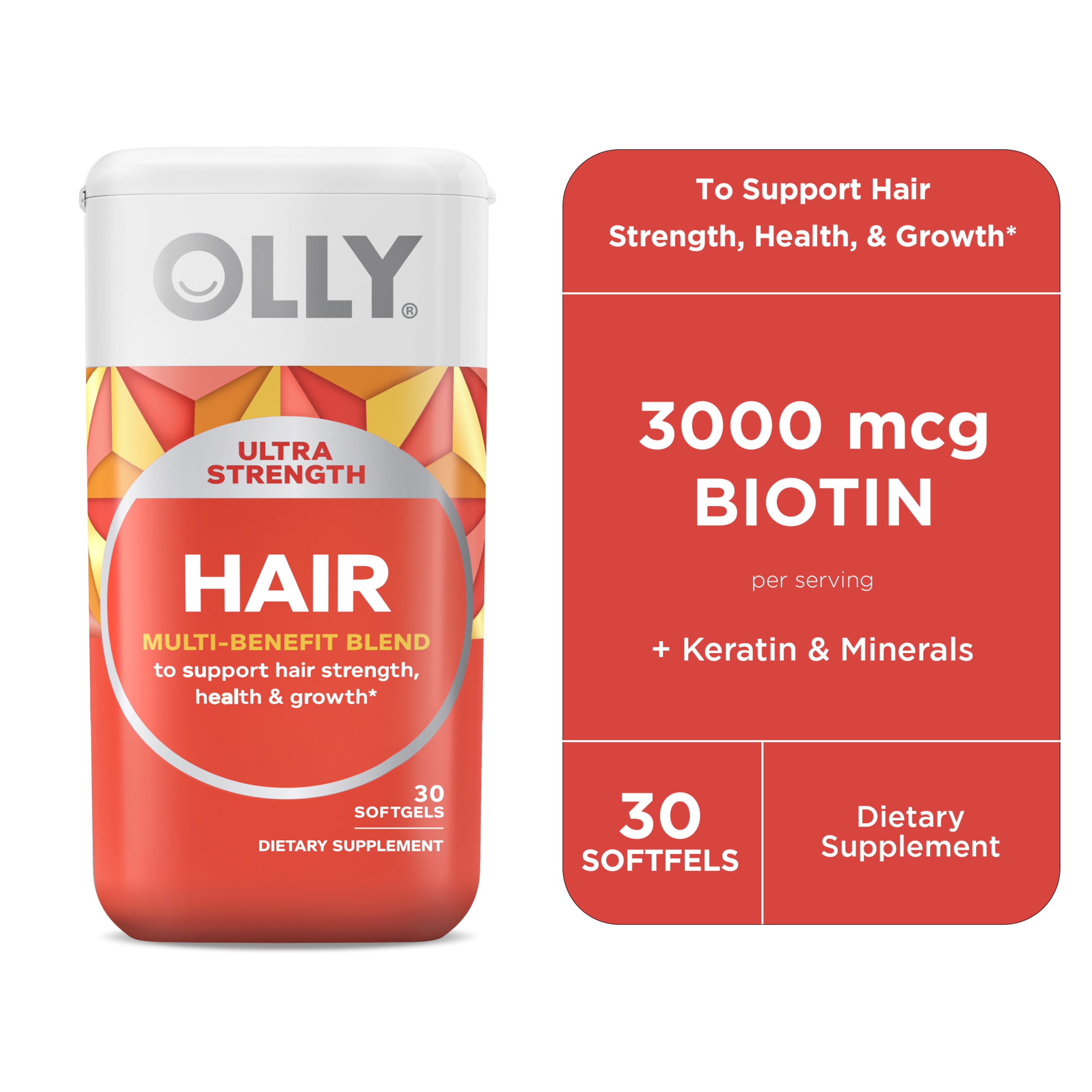 OLLY Ultra Strength Hair Softgel - Biotin & Keratin, 30 Ct in Macao at ...