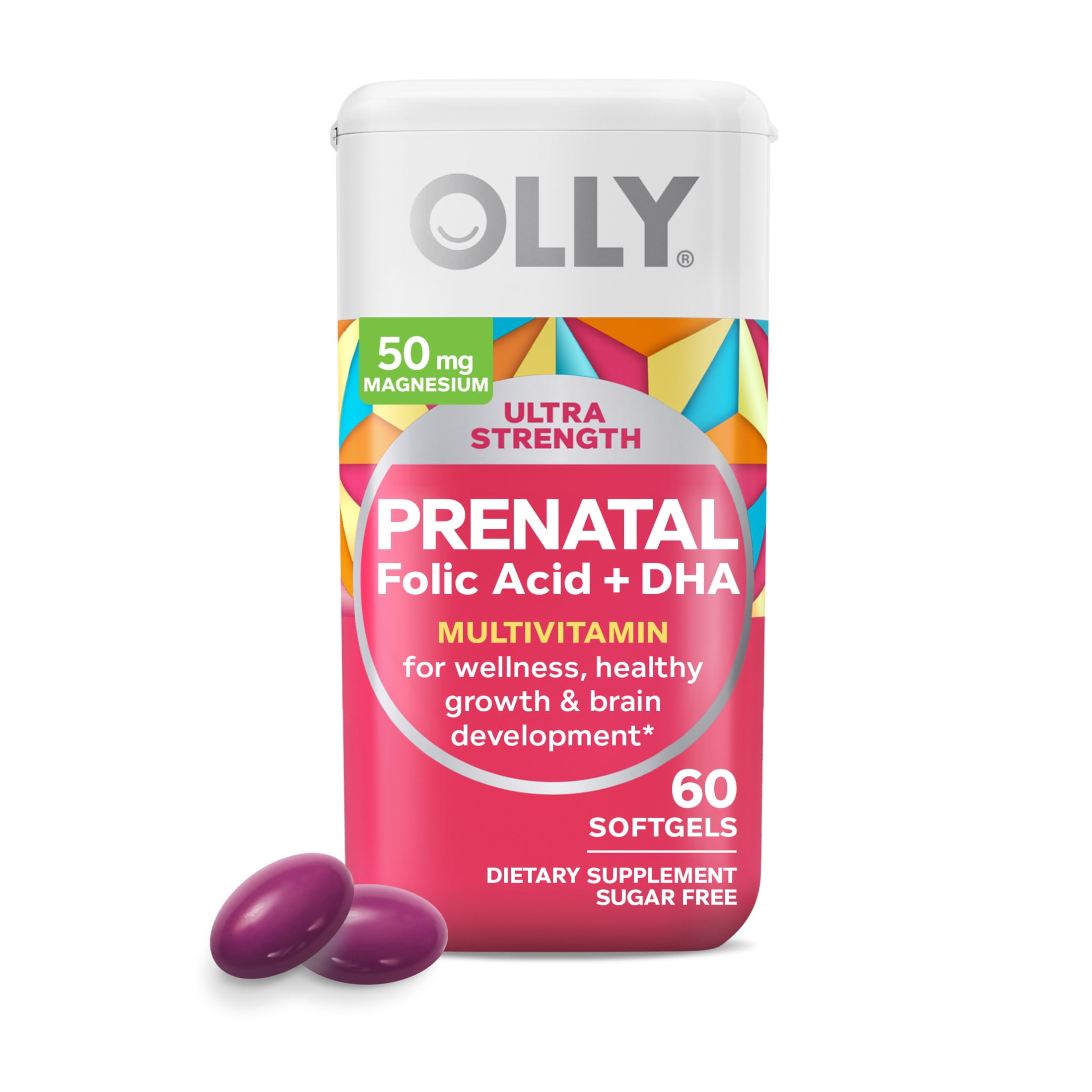 OLLY Ultra Strength Prenatal Multivitamin, Essential Vitamins, Folic ...