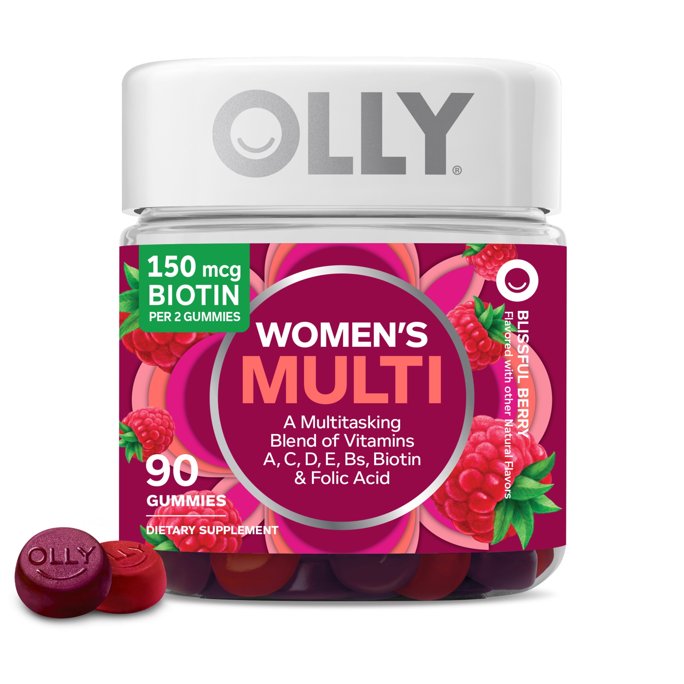 OLLY Women's Daily Multivitamin Gummy, Berry Flavor, 90 Ct - Walmart.com