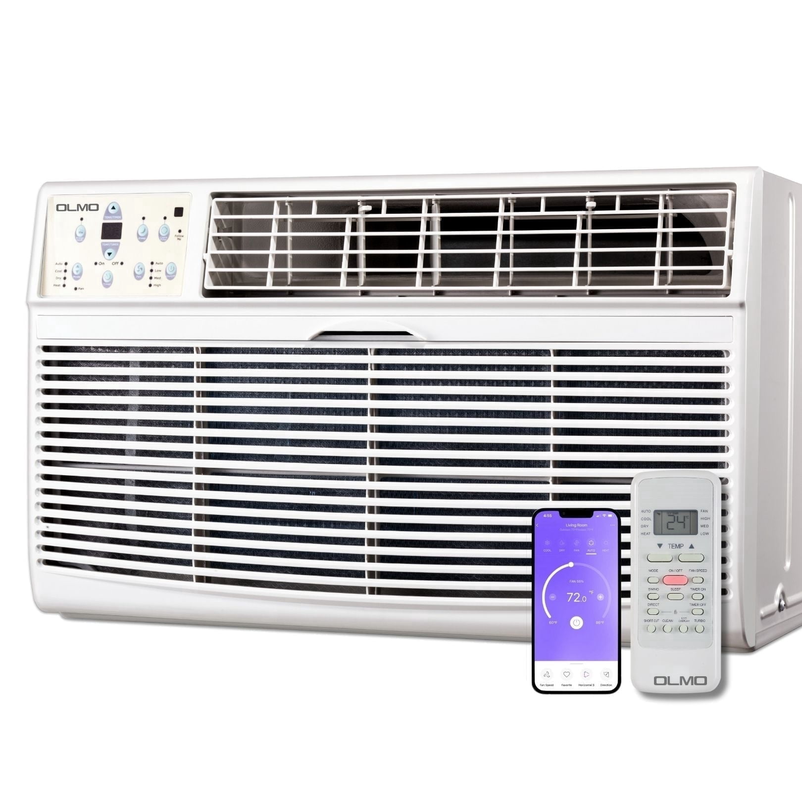 OLMO 8000 BTU Wall-Mounted AC Unit with Smart Control, Remote & R32 ...