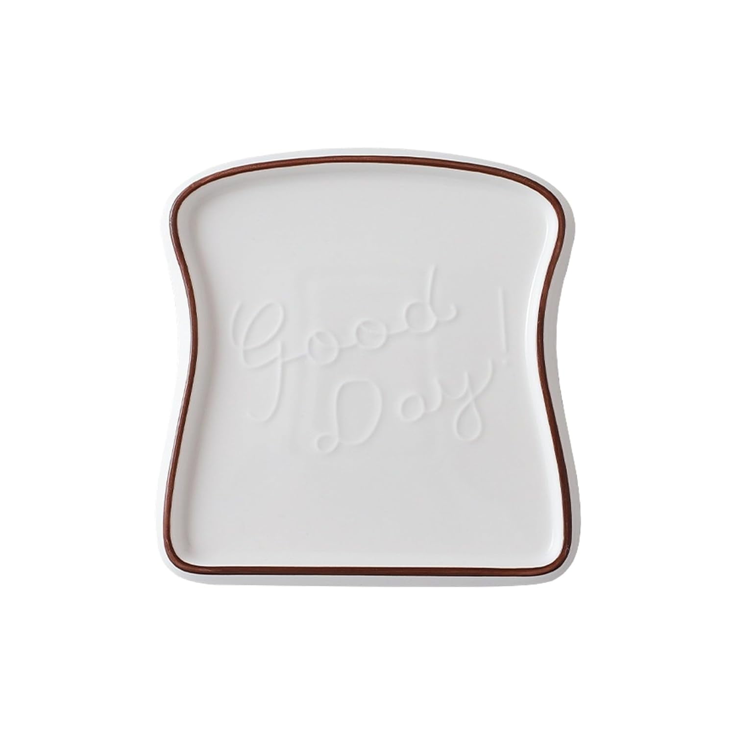 OLWICK Creative Ceramic Toast Bread Shape Plate Breakfast Plate for ...