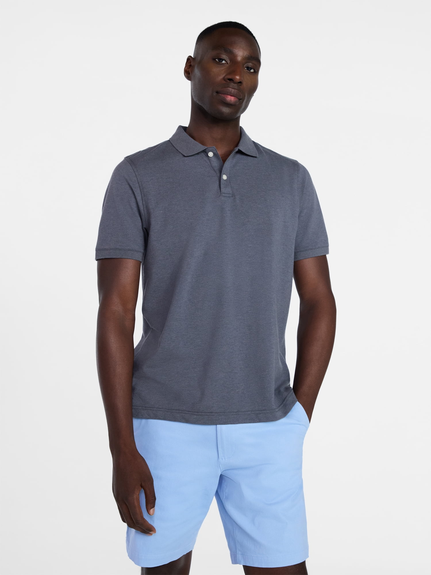 George Men's & Big Men's Classic Fit Pique Polo with Short Sleeves ...