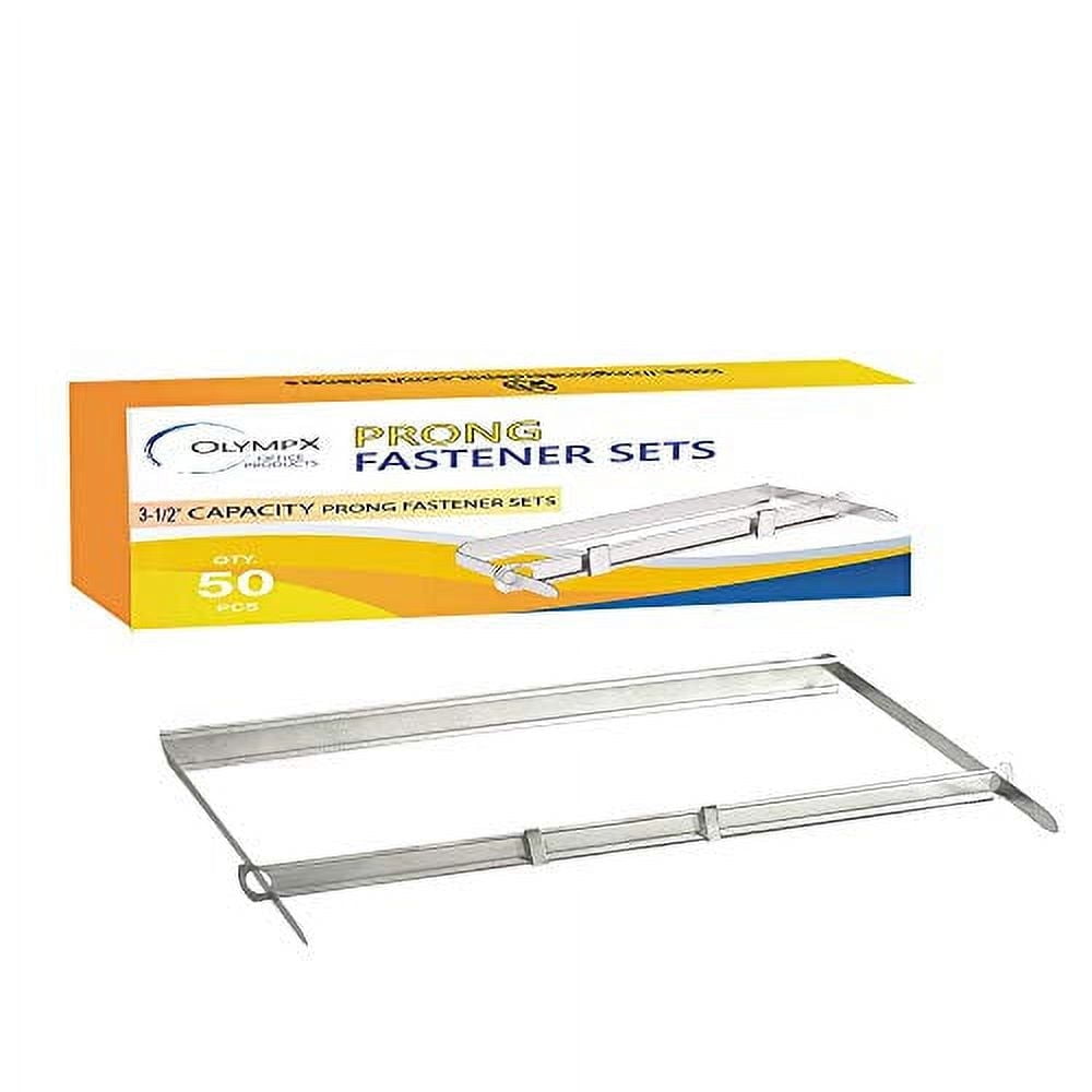 OLYMPX 50 Pcs of 3.5? Capacity Premium Metal Prong Paper Fastener ...