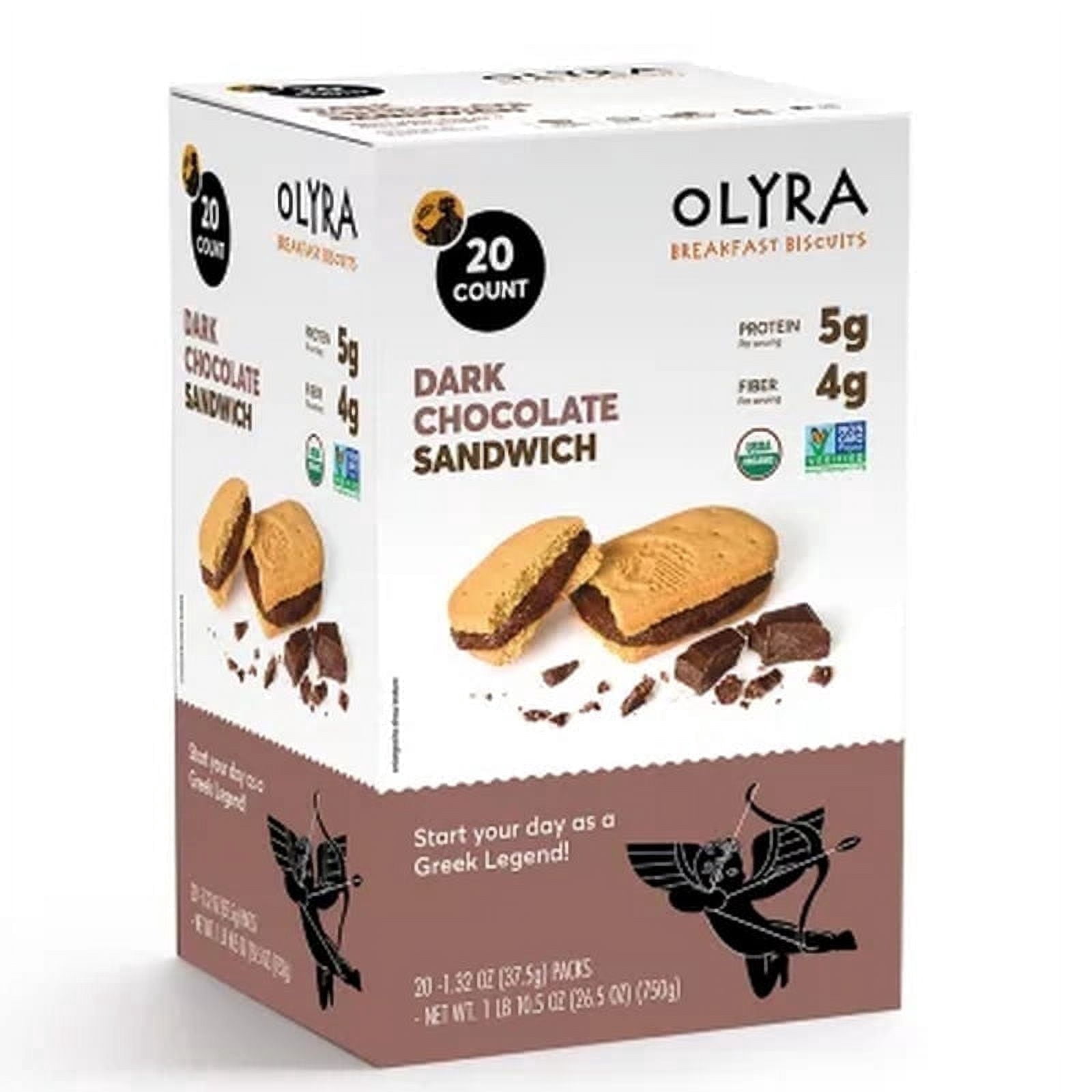 Olyra Organic Breakfast Biscuits, Dark Chocolate CrÃ¨me, Non-GMO, Plant ...