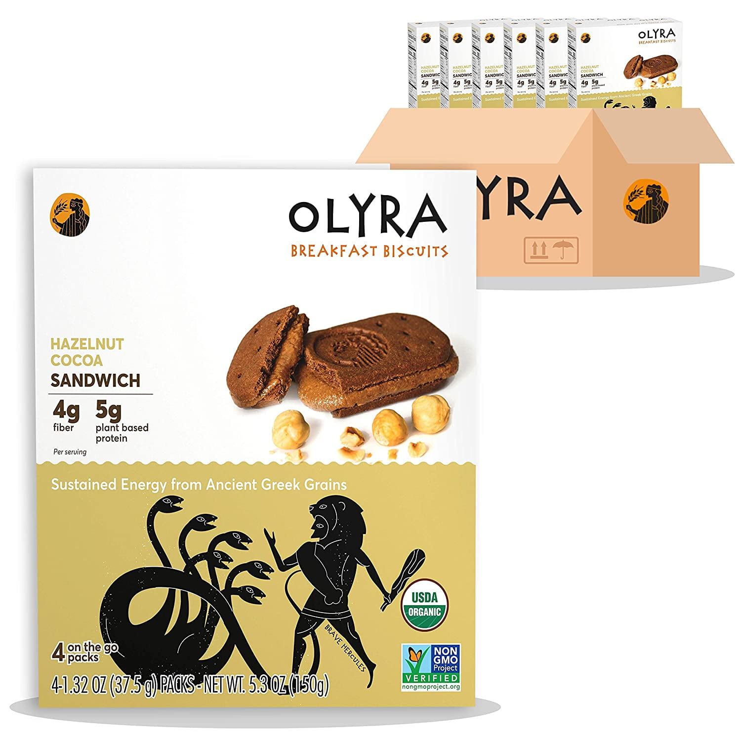 OLYRA Organic Hazelnut Cocoa Butter Breakfast Biscuits - Low-Sugar ...