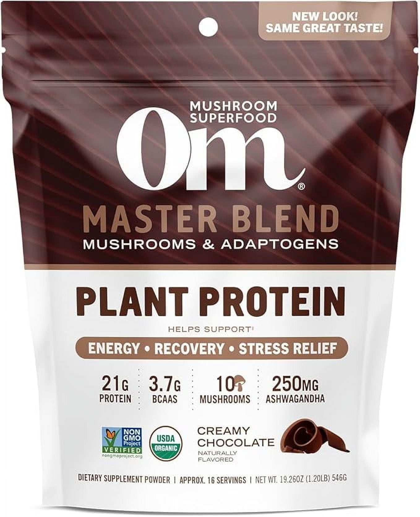 OM Mushroom Superfood Master Blend Plant-Based Protein Powder, 19.26 ...