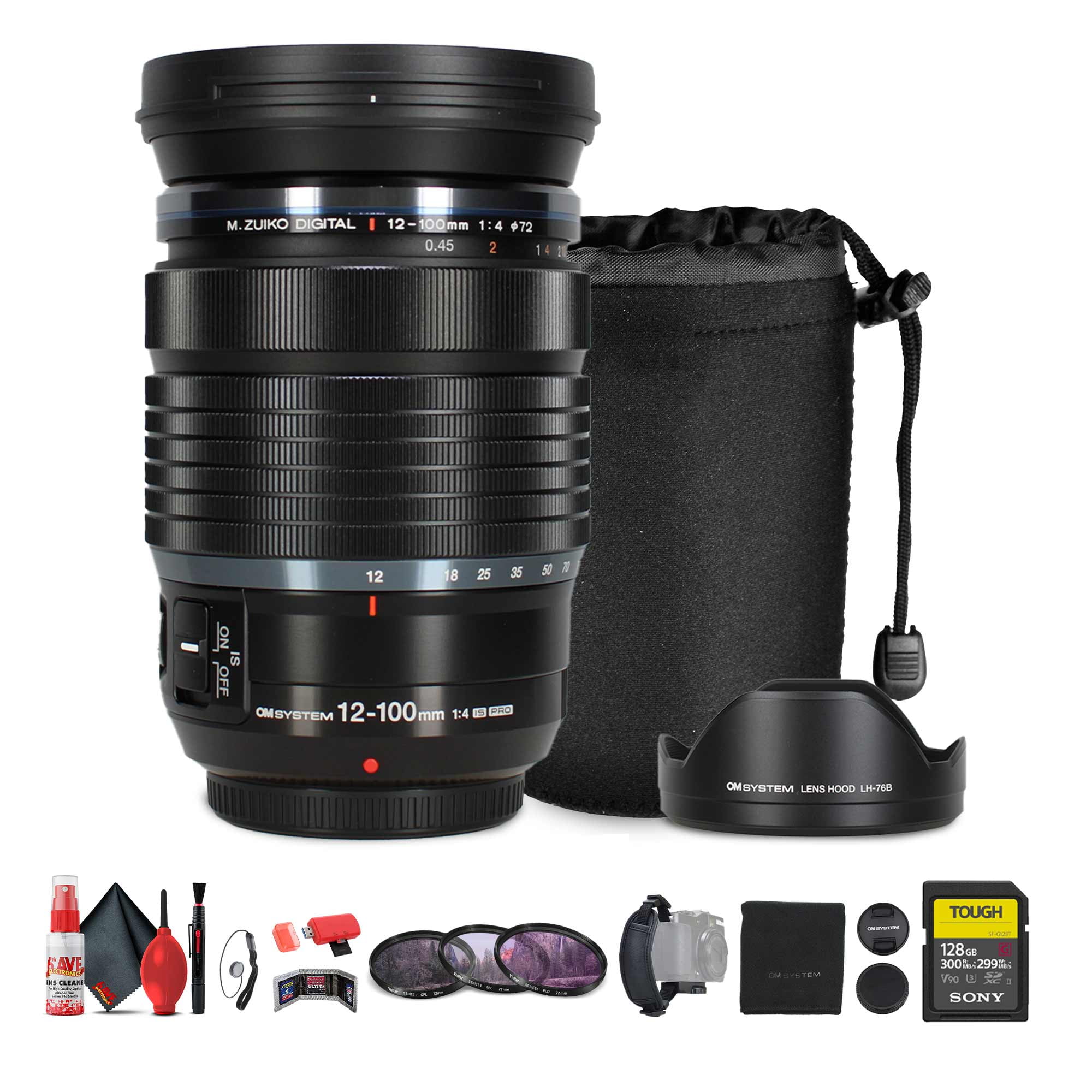 OM SYSTEM M.Zuiko Digital ED 12-100mm f/4 IS PRO Lens Bundle - Walmart.com
