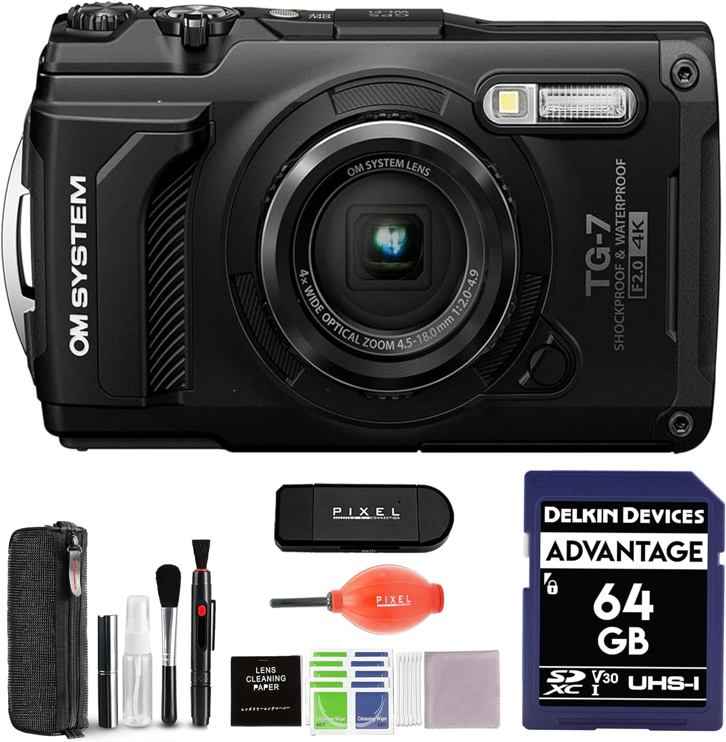 OM SYSTEM Tough TG-7 Black Underwater Camera, Waterproof, Freeze Proof ...