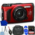 OM SYSTEM Tough TG-7 Digital Camera (Red) V110030RU000 - 7PC Accessory ...