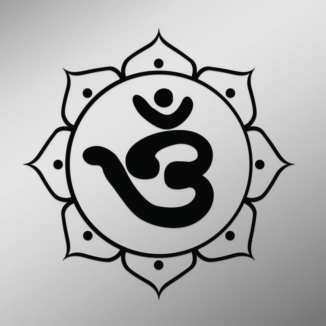 OM Symbol In Bangla Script Circle Flower Decal Sticker | 5.5-Inches By ...