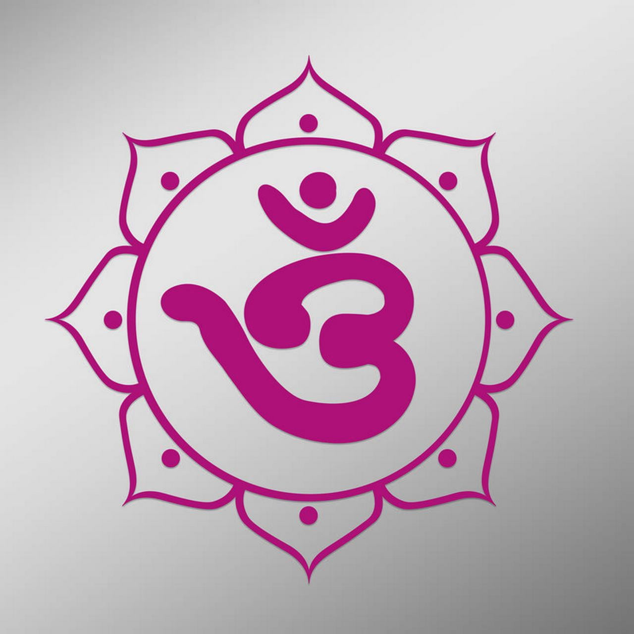 OM Symbol In Bangla Script Circle Flower Decal Sticker | 5.5-Inches By ...