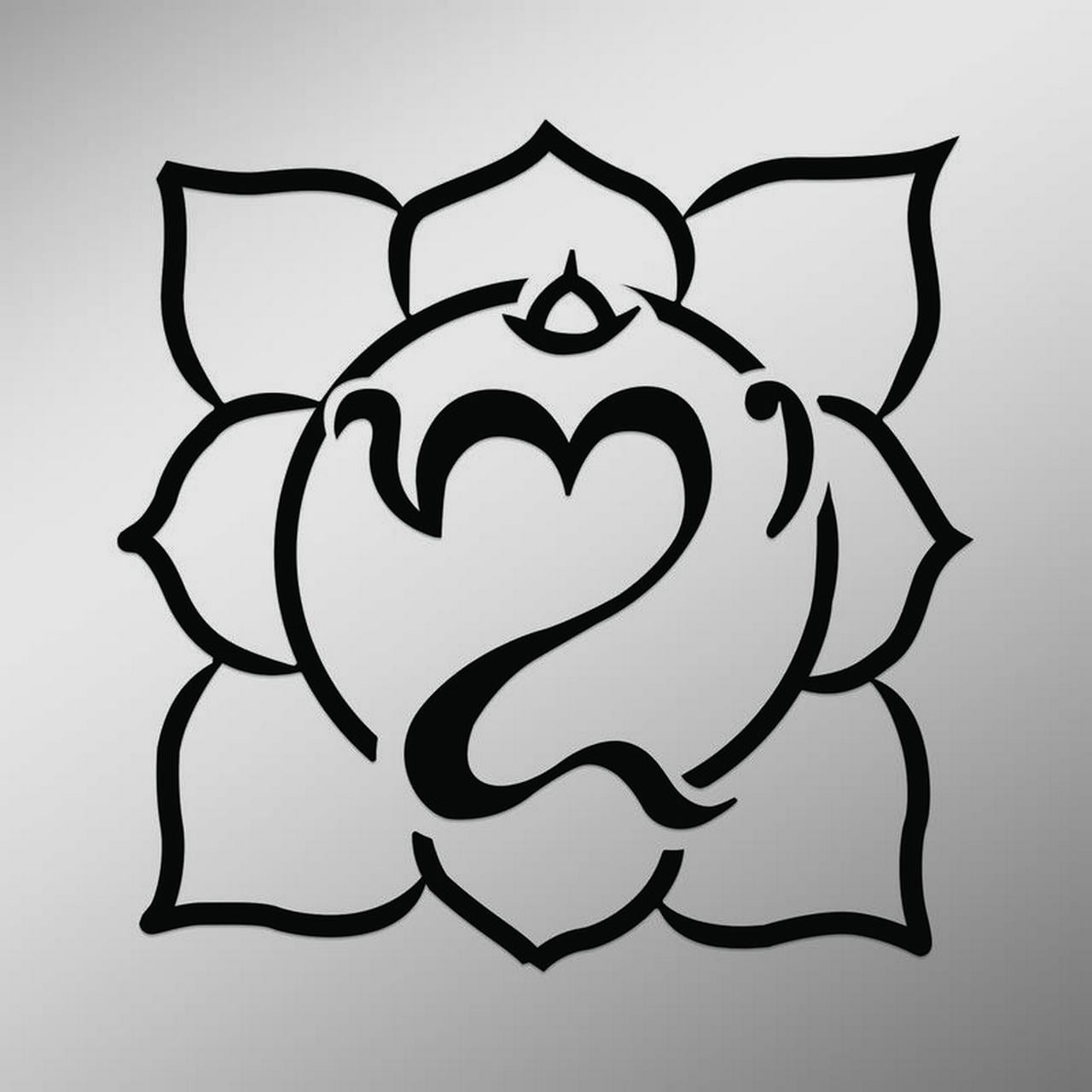 OM Symbol In Balinese Script Flower Decal Sticker | 5.5-Inches By 5.5 ...