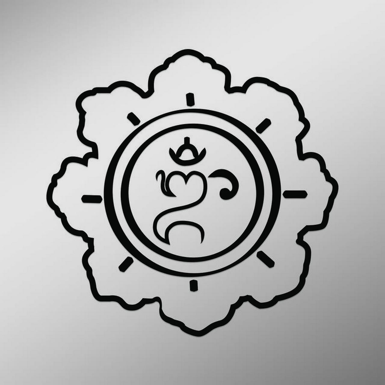 OM Symbol In Balinese Script Sun Decal Sticker | 5.5-Inches By 5.5 ...