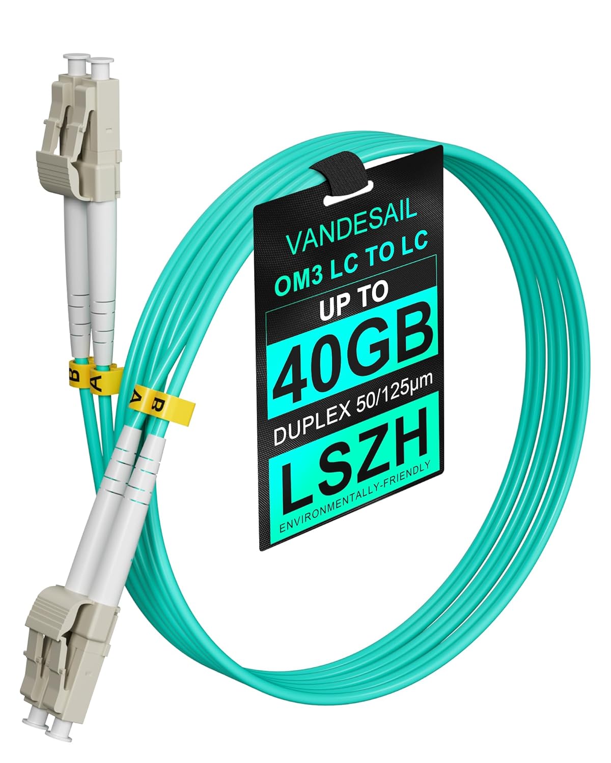 OM3 Multimode Fiber LC to LC, 10G Fiber Optical Patch Cable 5m (16.4ft ...