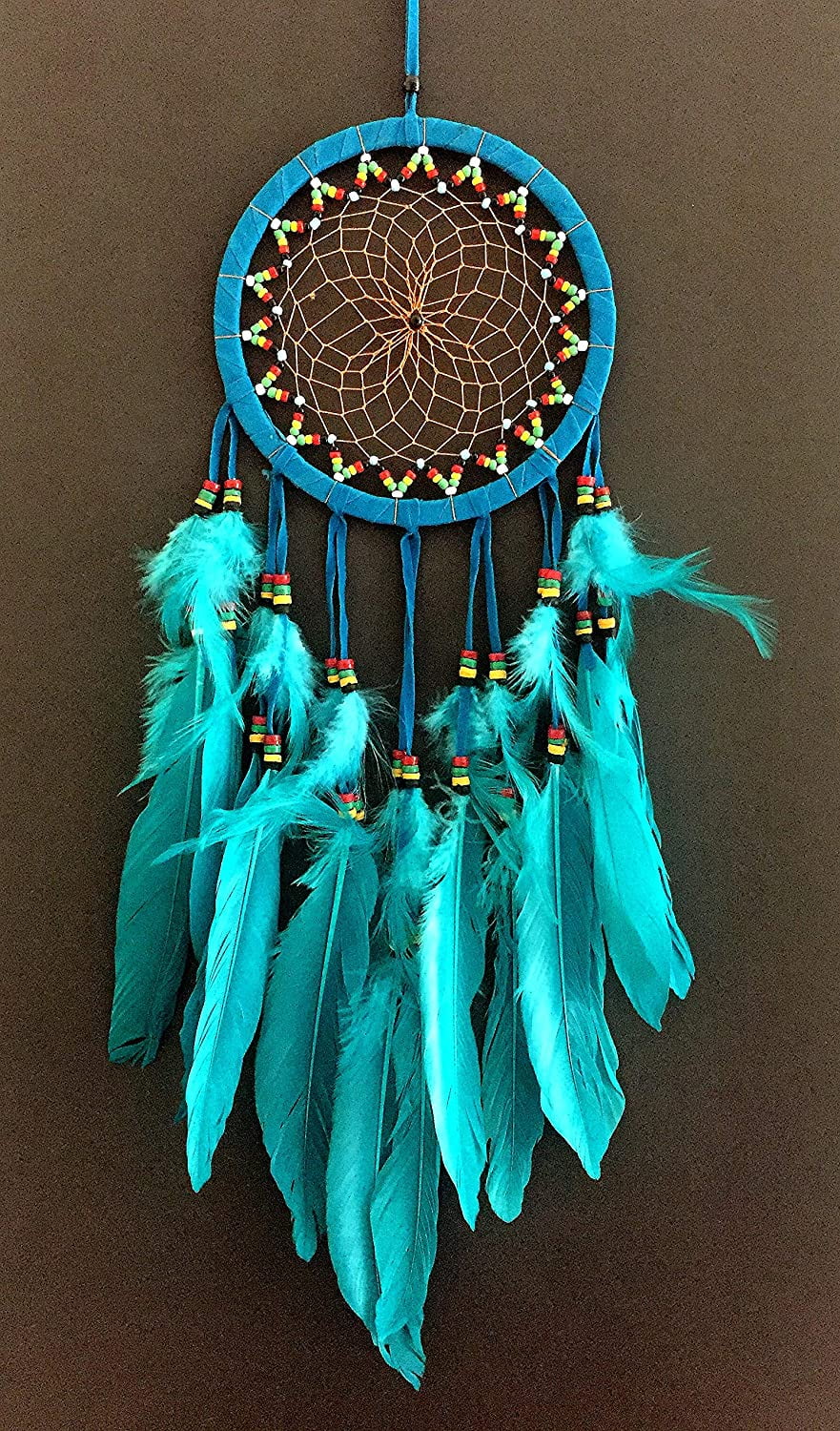 OMA Dream Catcher - Dream Catcher - Traditional Turquoise Blue Suede ...