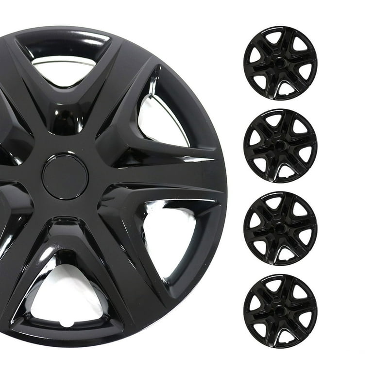 OMAC USA 15 Wheel Covers ABS Plastic Black fits Toyota Yaris 4 Pieces Walmart