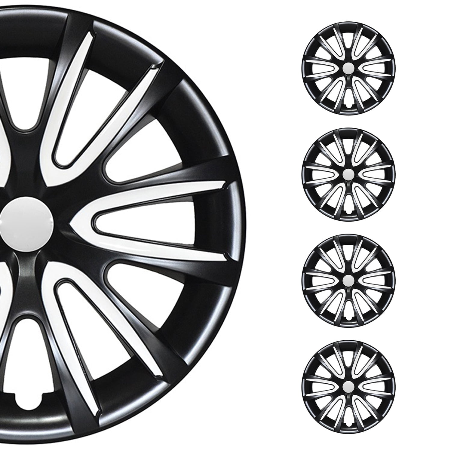 OMAC 16" Wheel Covers Hubcaps for Chevrolet Tahoe Black White Gloss ...
