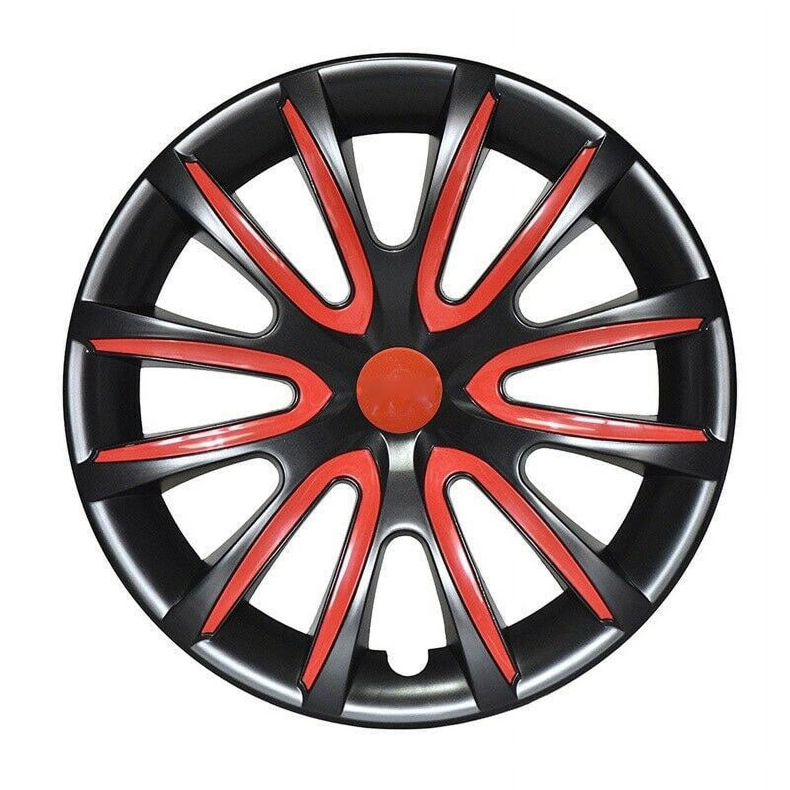 OMAC 16" Wheel Covers Hubcaps for Toyota Corolla Black Red Gloss ...