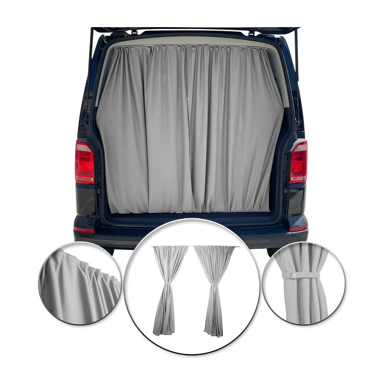 Trunk Tailgate Curtain for Mercedes Sprinter Gray 2 Privacy Curtains ...
