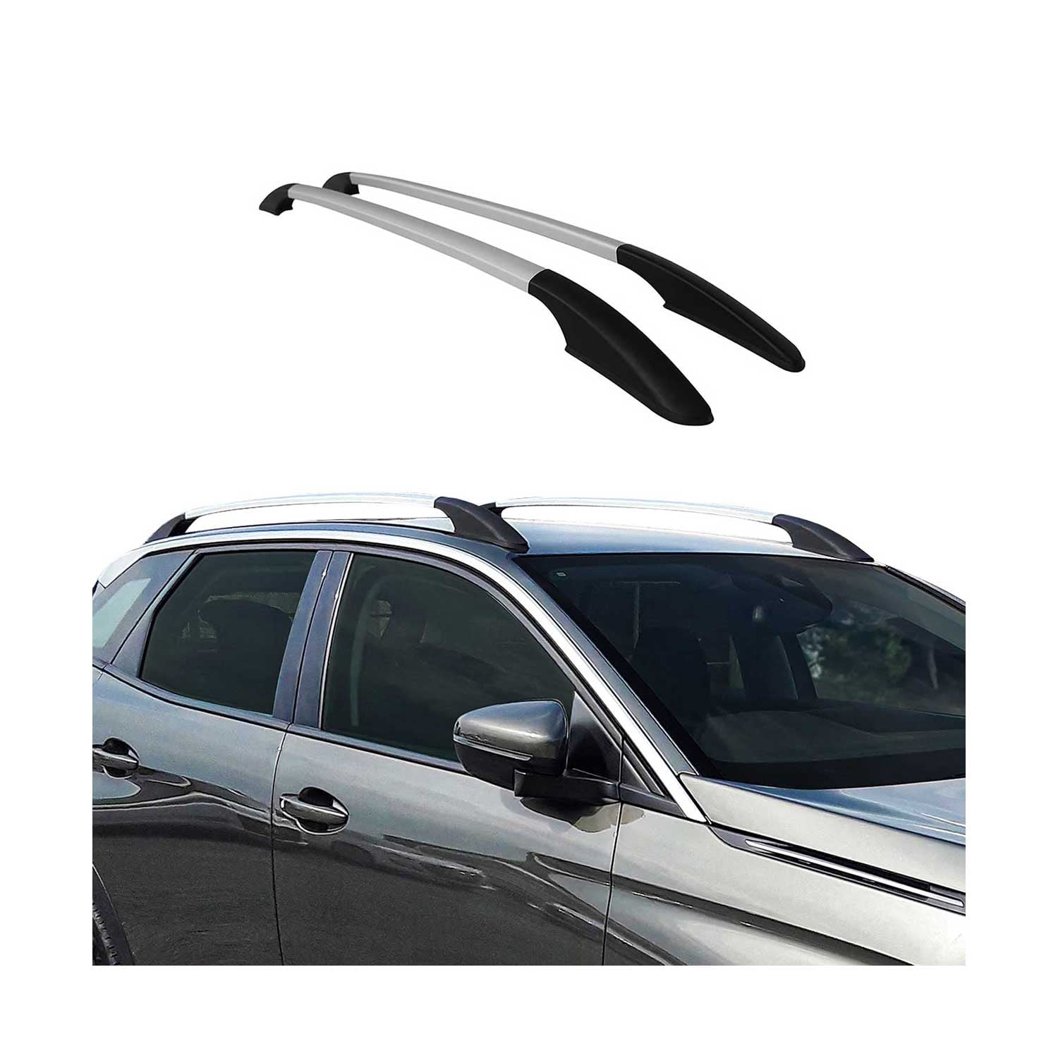 OMAC Car Accessories Roof Rack Side Rails Car Rooftop Compatible with ...