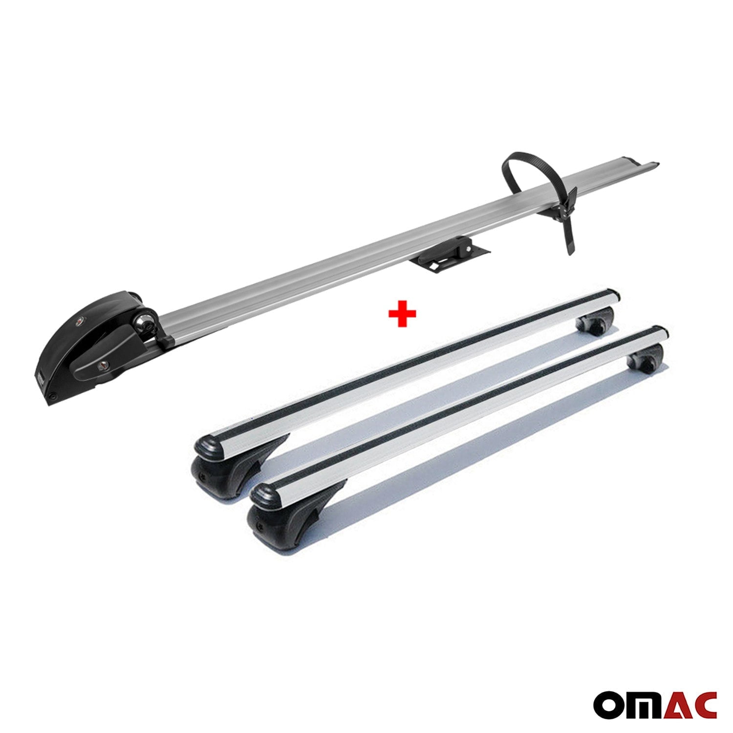 OMAC Cross Bar Pro Bike Carrier Set Roof Rail Mount Rack Luggage ...