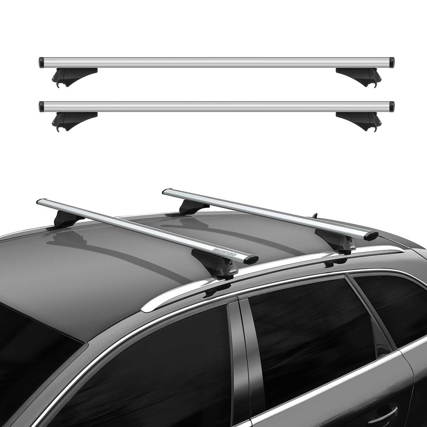 For 2016-2025 Volvo XC90 Cross Bars Roof Racks Aluminium Silver 2Pcs ...