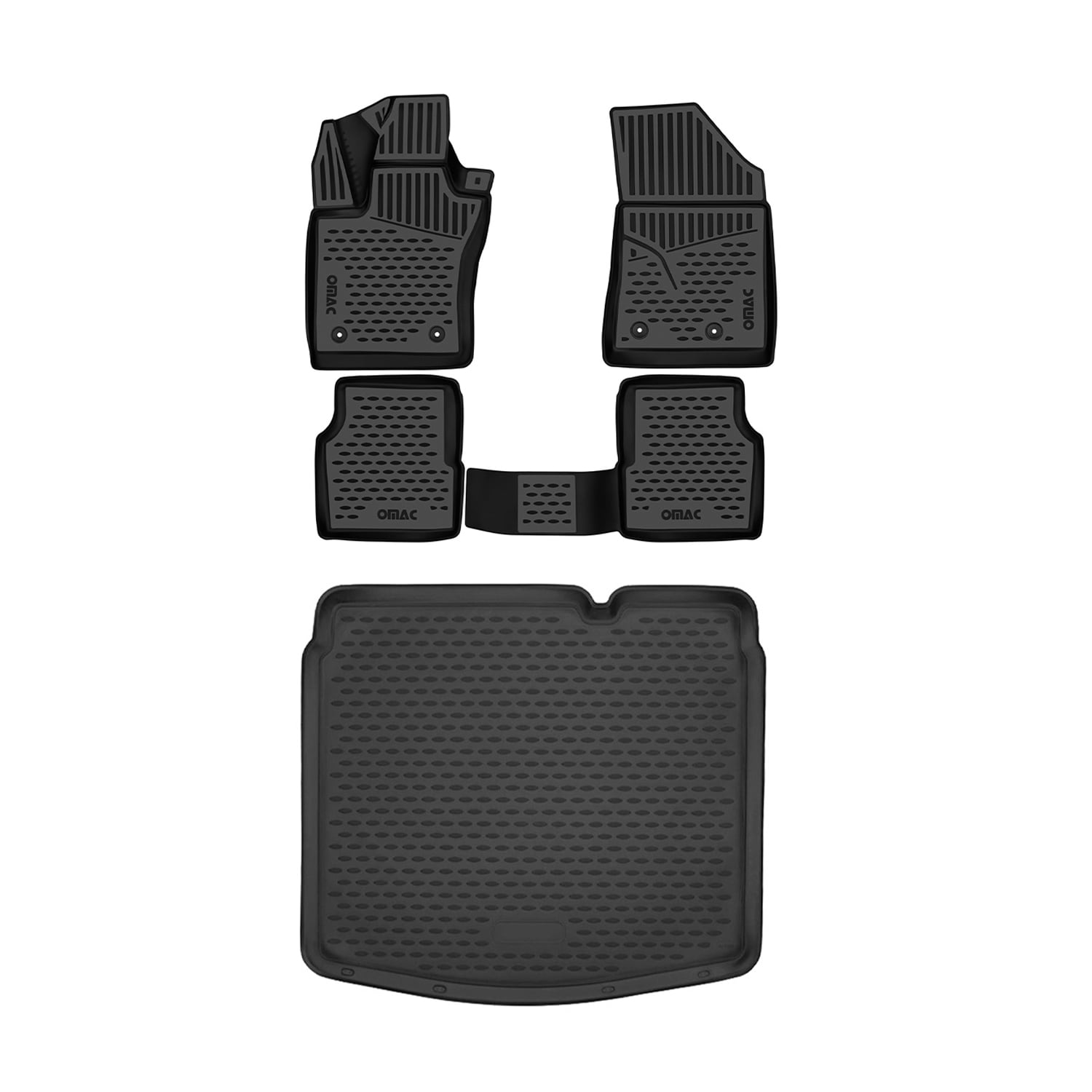 Custom Floor Mats & Cargo Liners for Jeep Compass 2017-2025 Black 5 Pcs ...