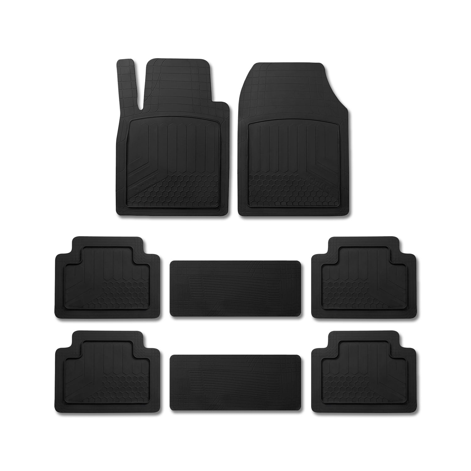 OMAC Floor Mats Liner 3-Row Car Waterproof Trimmable Rubber 3D Molded ...