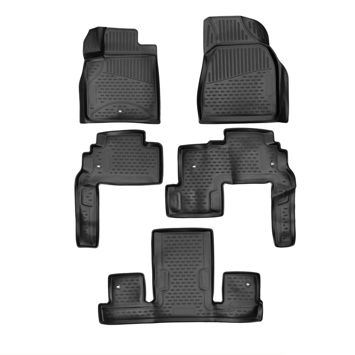 OMAC All-Weather Floor Mats Liner, 5 Pcs 3D Molded Durable Black, for ...