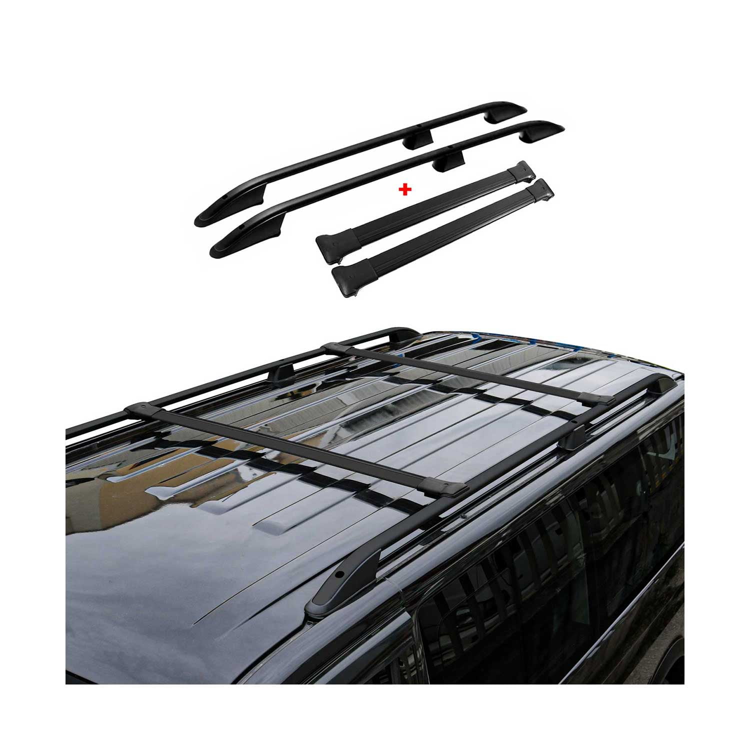 OMAC For 2010-13 Ford Transit Connect L1 SWB Roof Rail Cross Bars Set ...