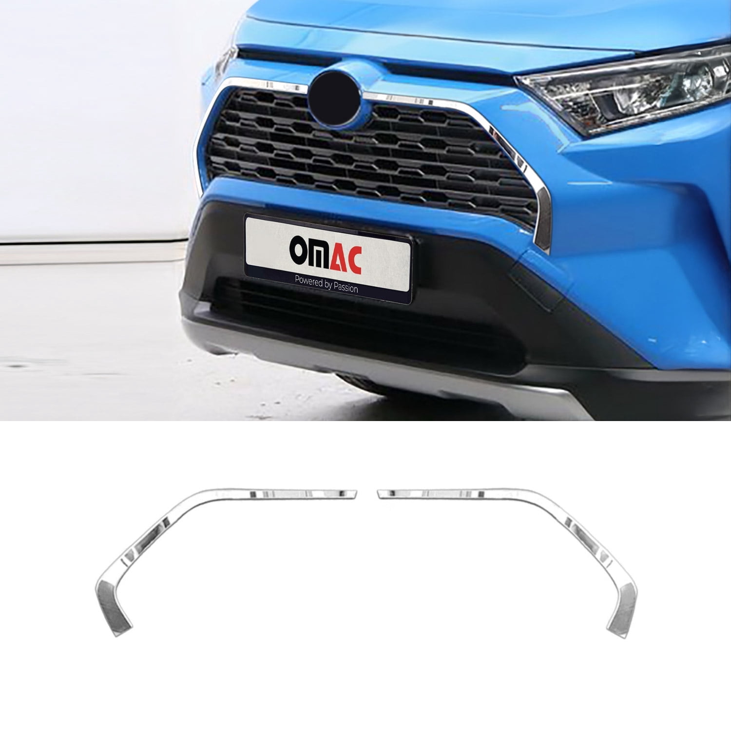 OMAC Front Bumper Grill Trim for Toyota RAV4 2019-2025 Steel Silver 2 ...