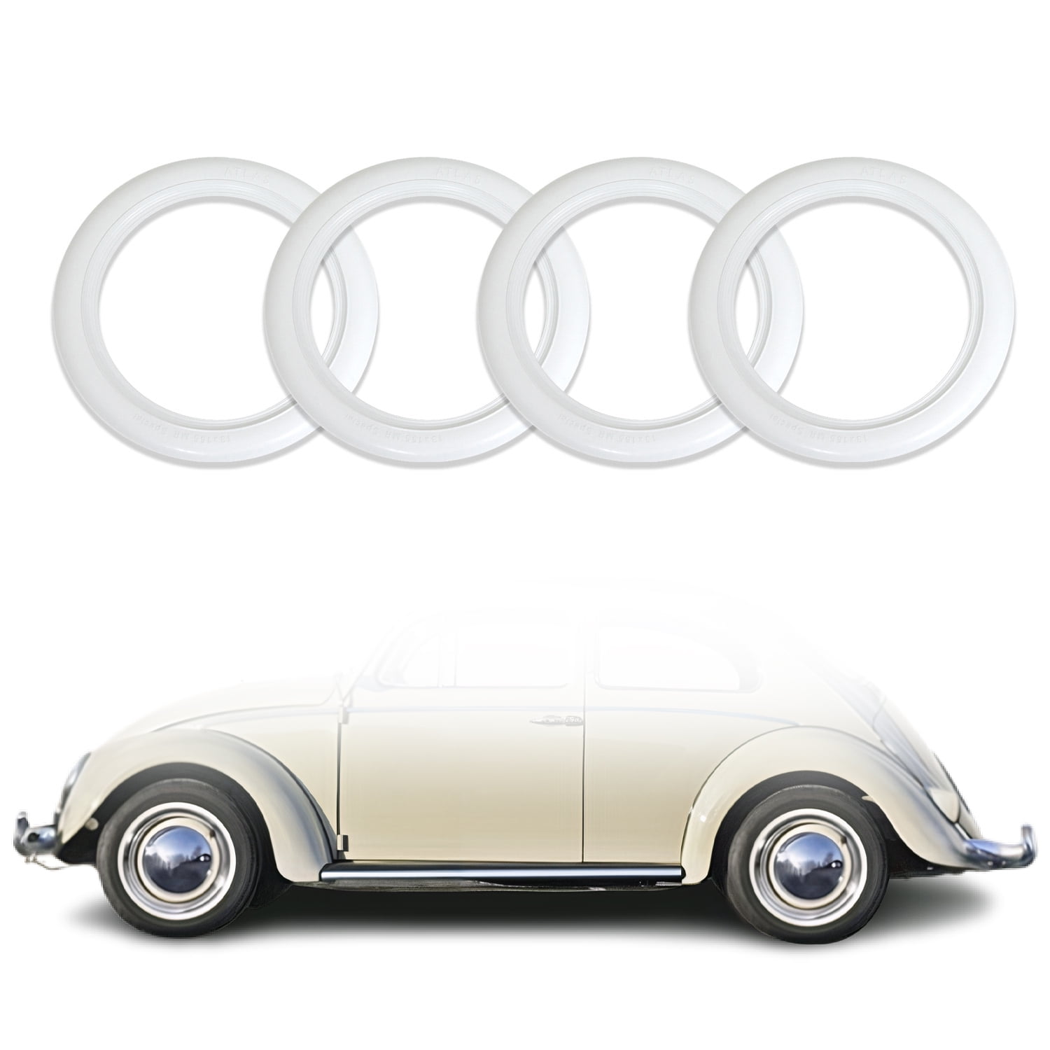 OMAC Portawalls White Wall Tire Insert 13" Rims Sidewall Set 4x ...