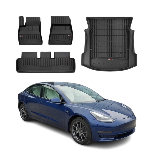 OMAC Premium 3D Floor Mats & Cargo Liners for Tesla Model 3 2017-2025 ...