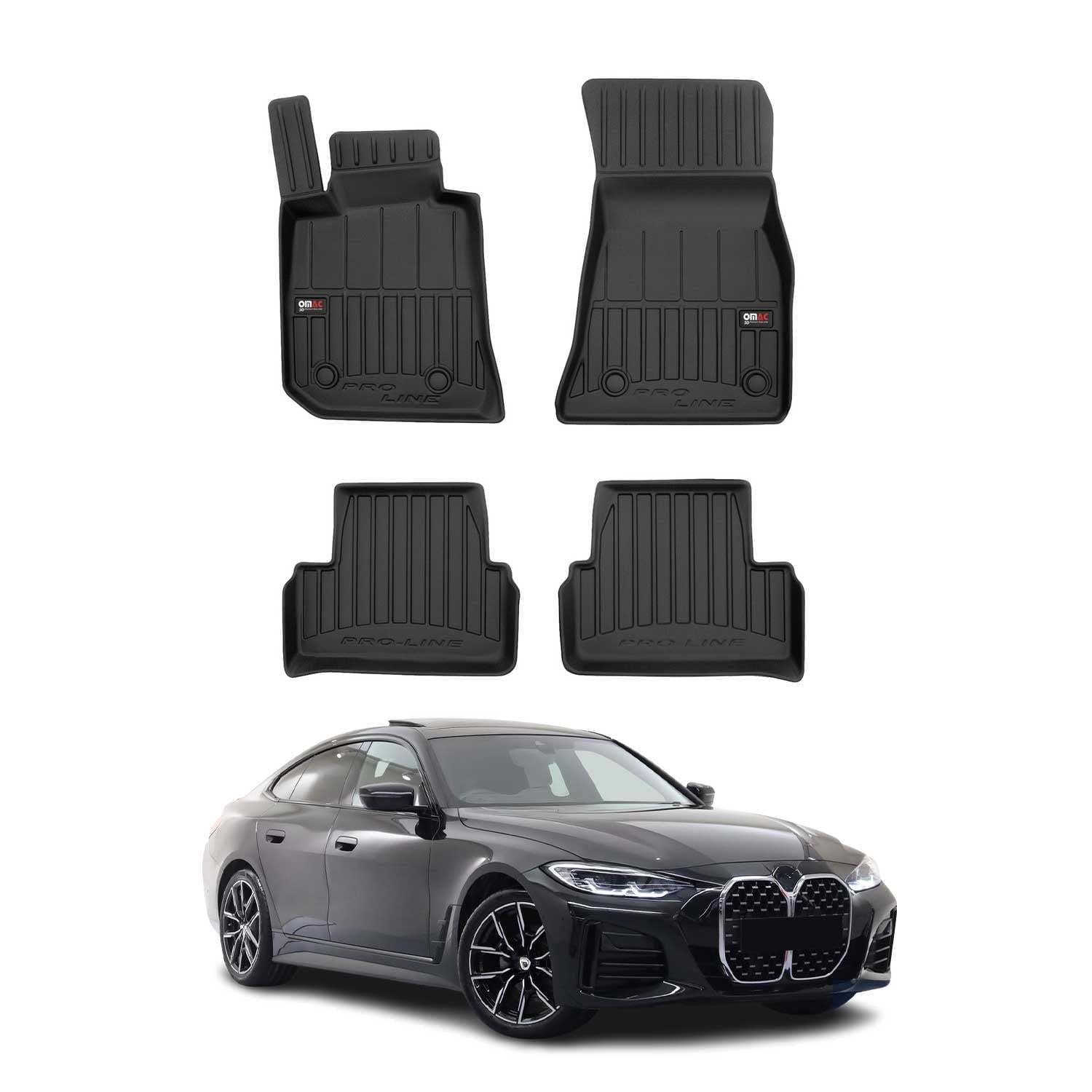 OMAC Premium Floor Mats for for BMW i4 Gran Coupe 2022-2025 Black 4x ...