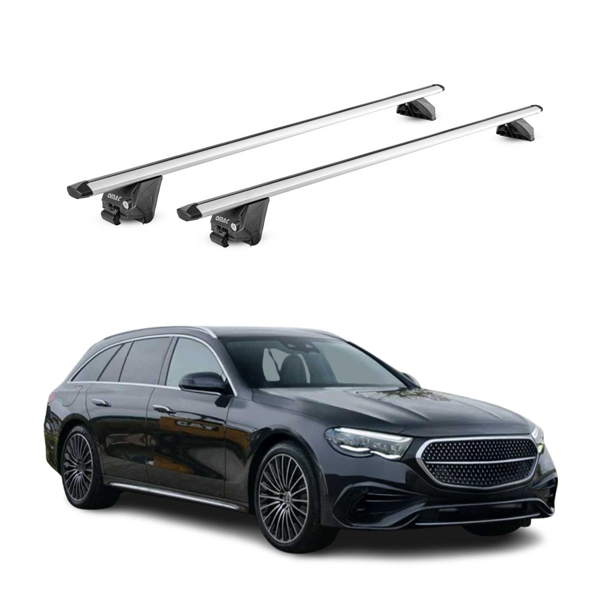OMAC Roof Rack Cross Bars for Mercedes E Class S213 Wagon 2017-2023 Alu ...