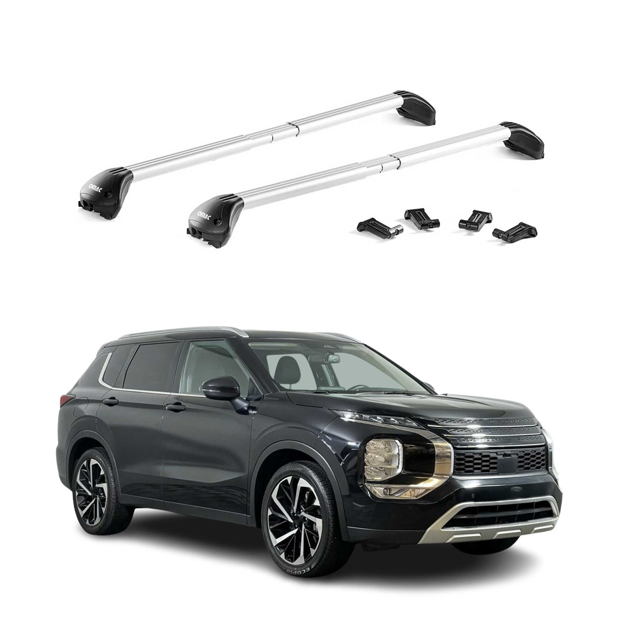 OMAC Roof Rack Cross Bars for Mitsubishi Outlander 2022-2024 Silver ...