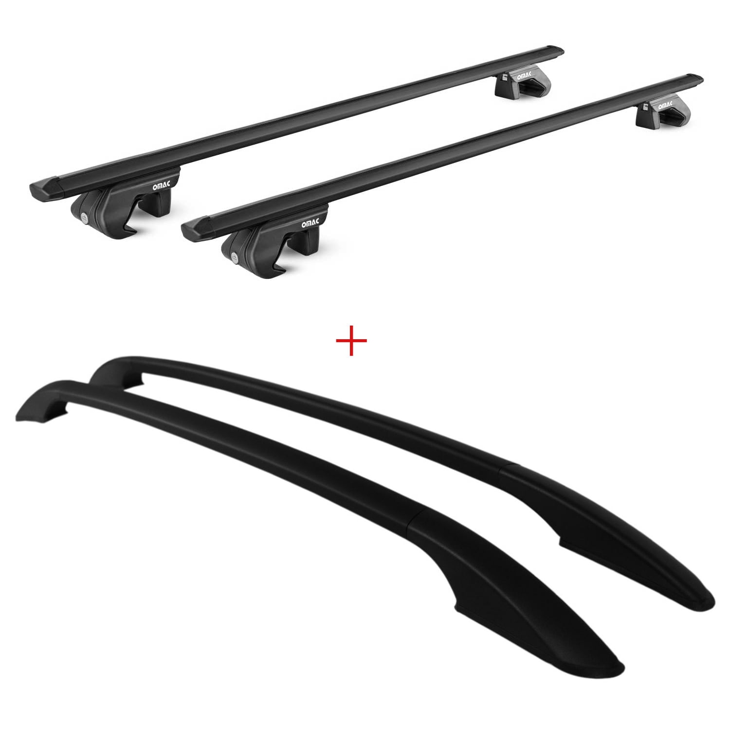 OMAC Roof Rack Rails Cross Bars Set for Ford Escape 2013-2019 Black 4 ...