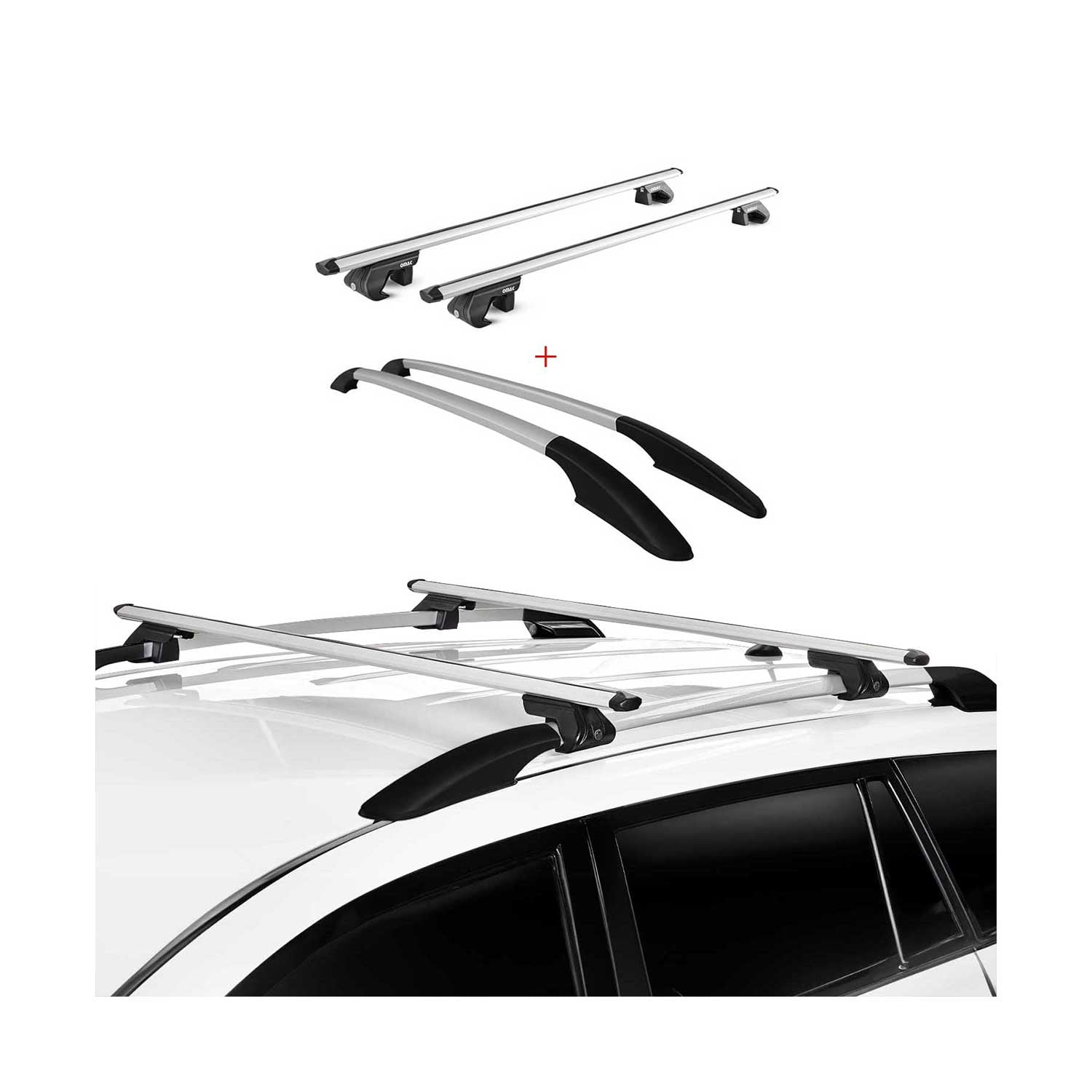 OMAC Roof Racks & Roof Rack Rails for Ford Escape 2013-2019 Gray Alu ...