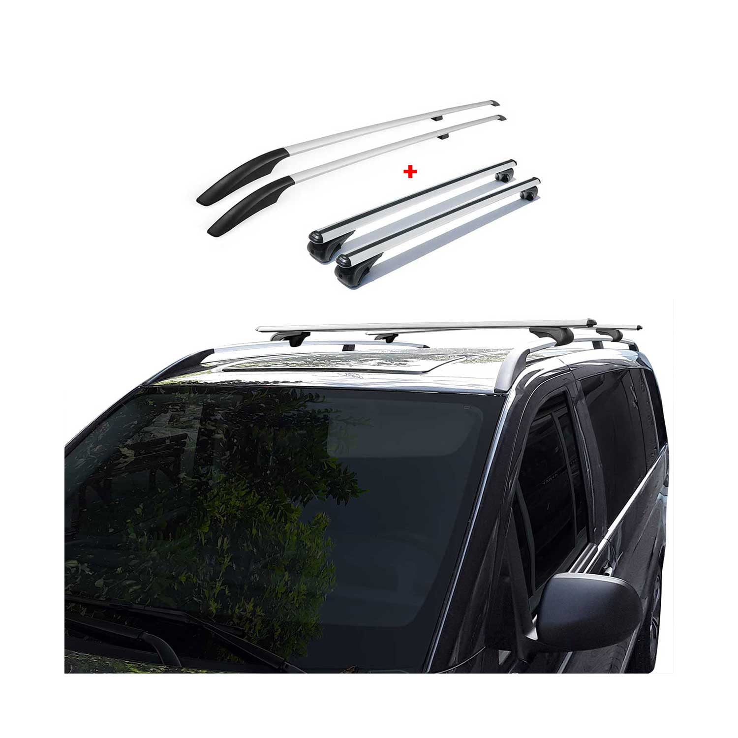 OMAC Roof Rack & Roof Rack Rail Set for Mercedes Metris 2016-2024 L2 ...