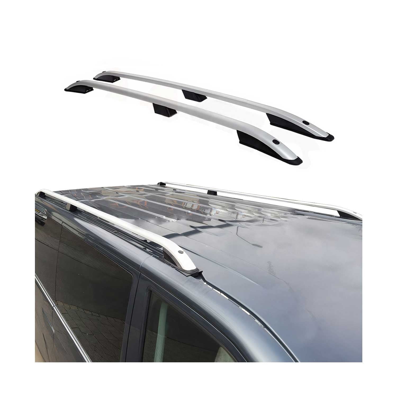 OMAC Roof Rack Side Rails for VW Tiguan 2009-2017 Gray Aluminium 2Pcs ...