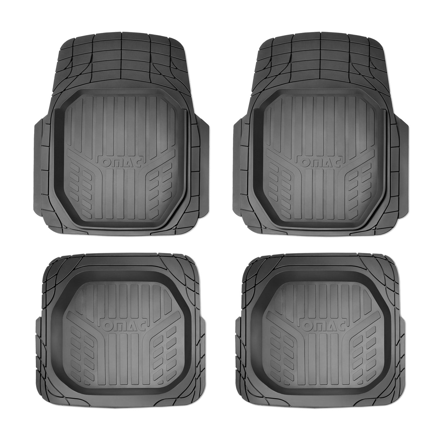 Semi-Custom fit Floor Mats Liner All Weather for Hyundai Santa Fe Black ...