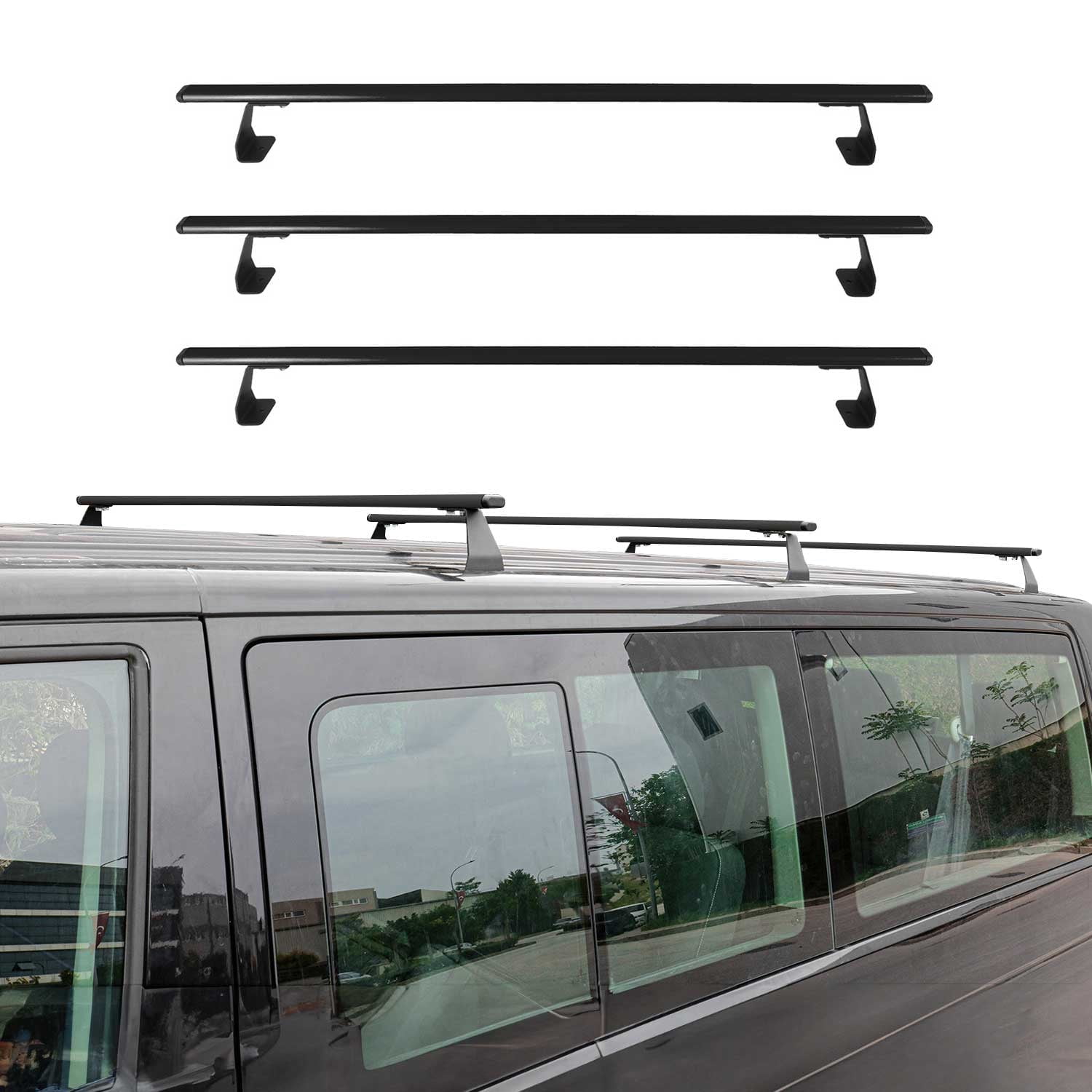 Trunk Bed Roof Racks Cross Bars for Nissan NV200 2013-2021 Metal Black ...