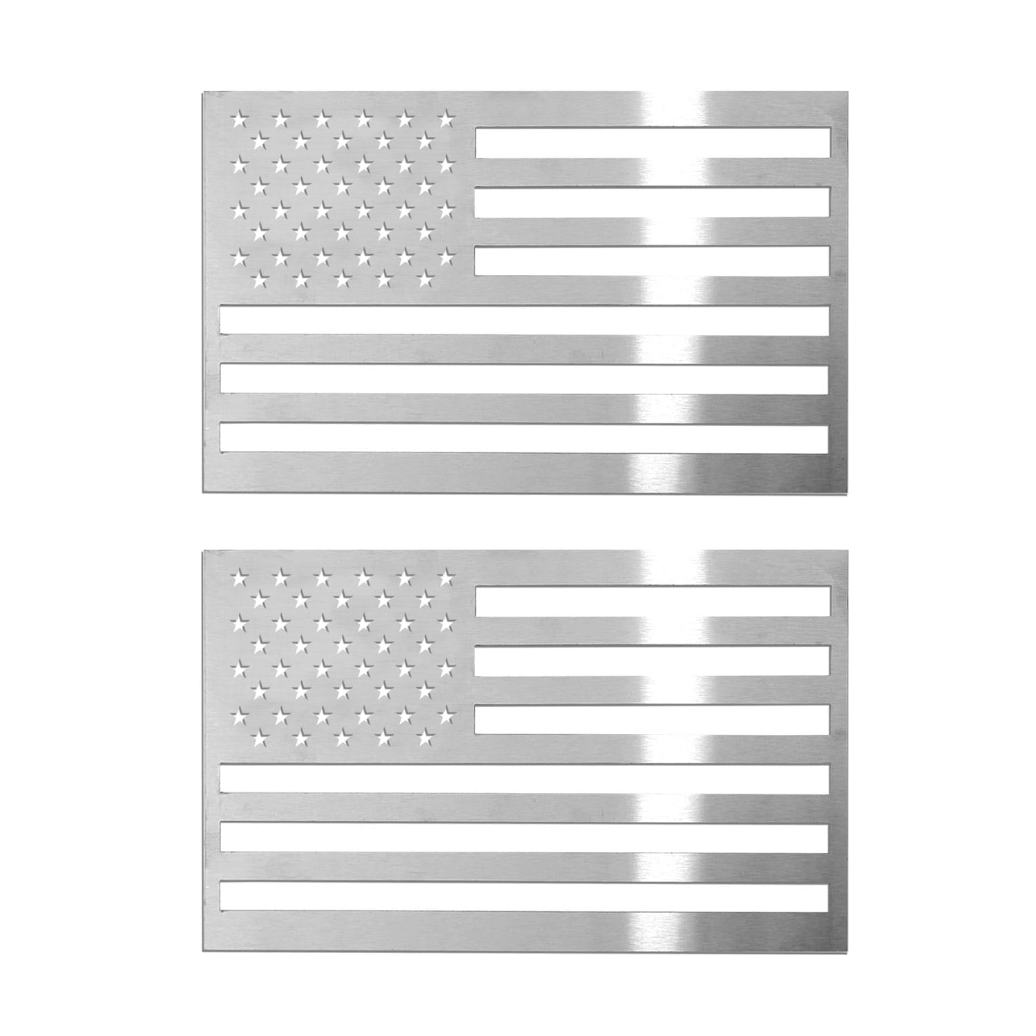 OMAC US American Flag Chrome Decal Sticker Stainless Steel for Hummer Silver Steel - Walmart.com