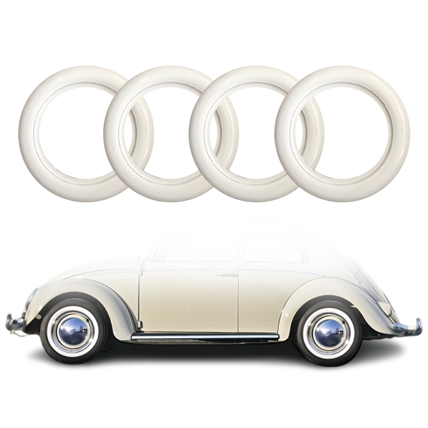 OMAC White Wall Tire Insert 14" Band Portawall Rims Sidewall Rubber ...