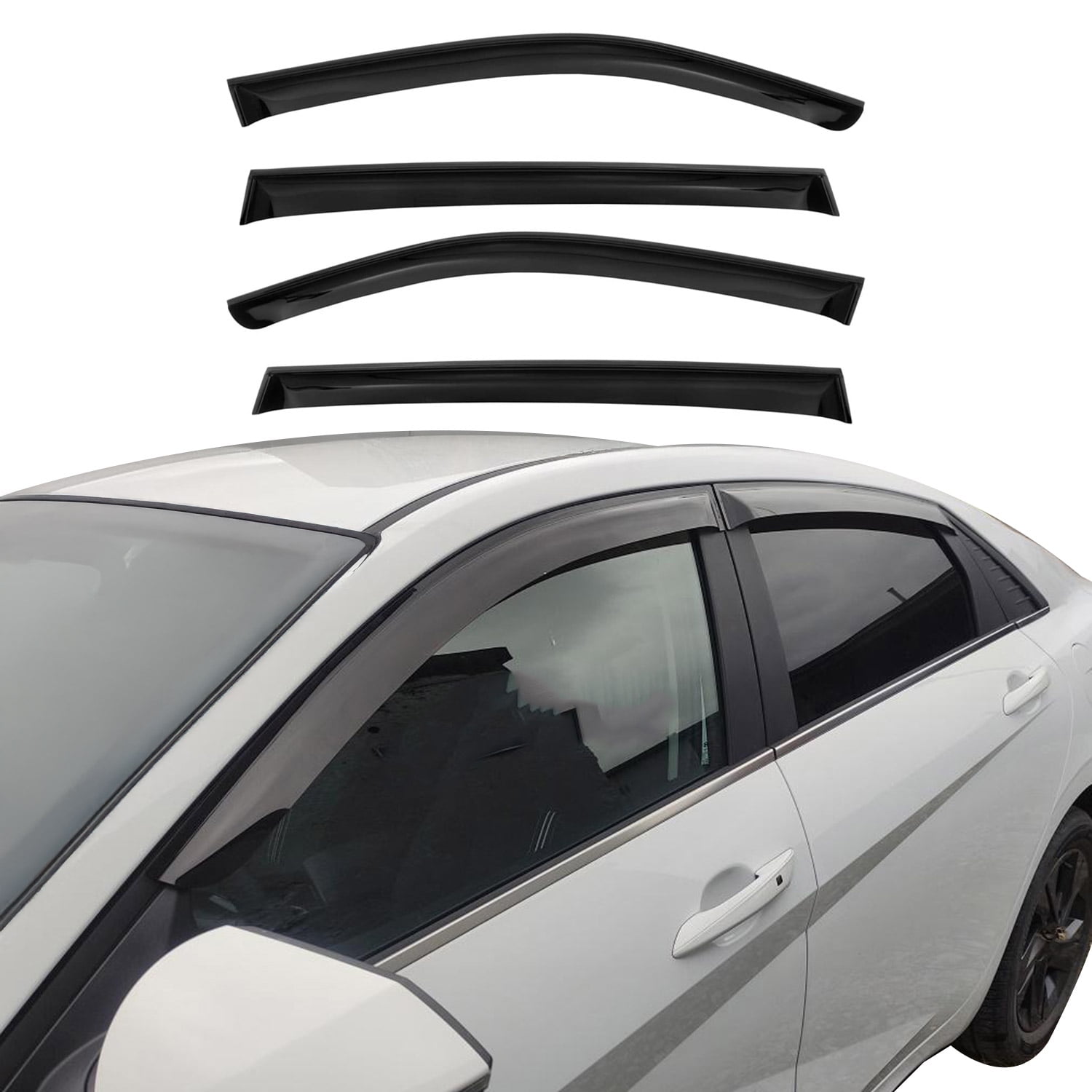 OMAC Window Visor Vent Rain Guard Deflector for VW Jetta A7 2019-2024 ...