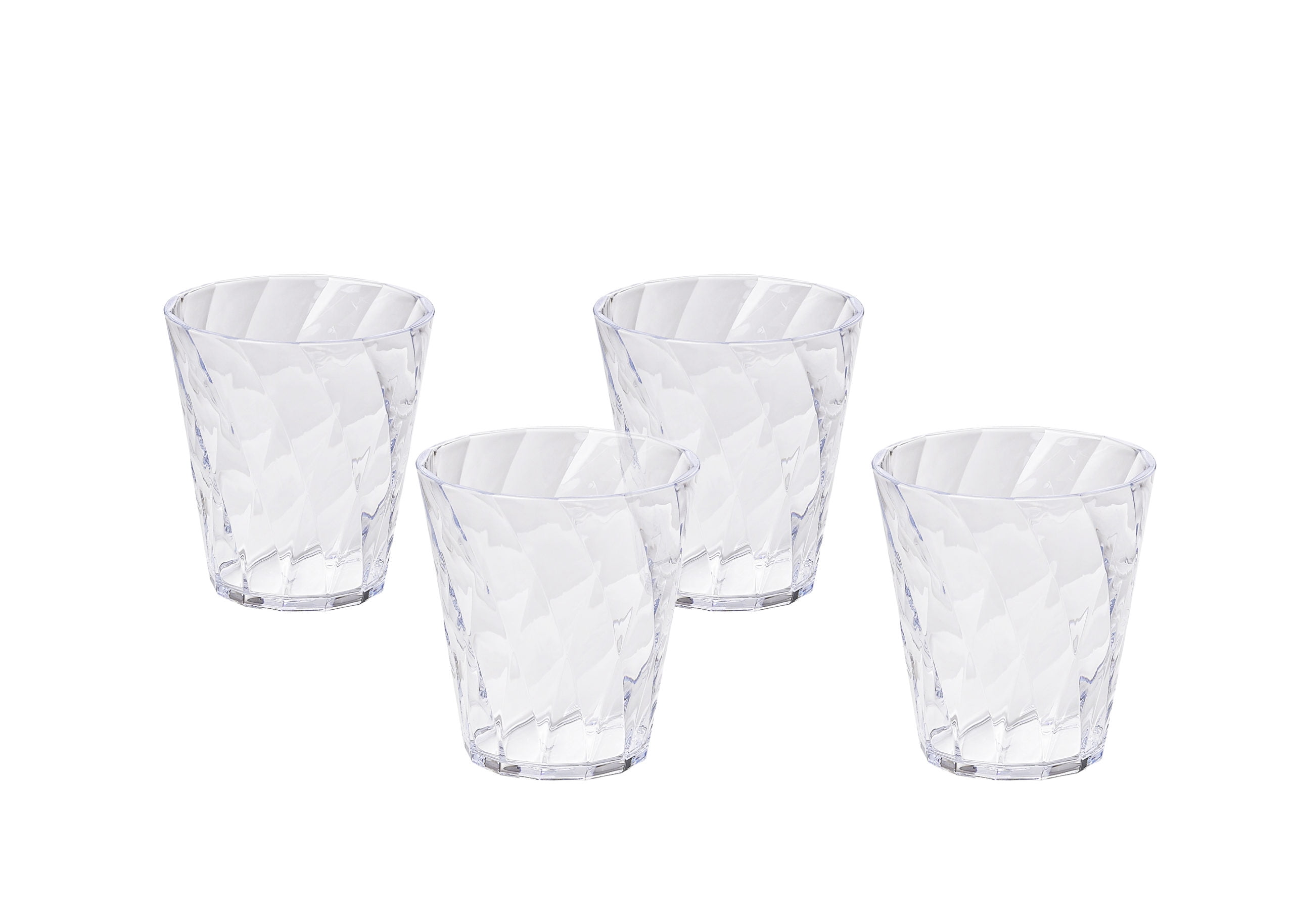 OMADA 4-Pc Clear Acrylic Tumblers: Dishwasher Safe Plastic Drinking ...