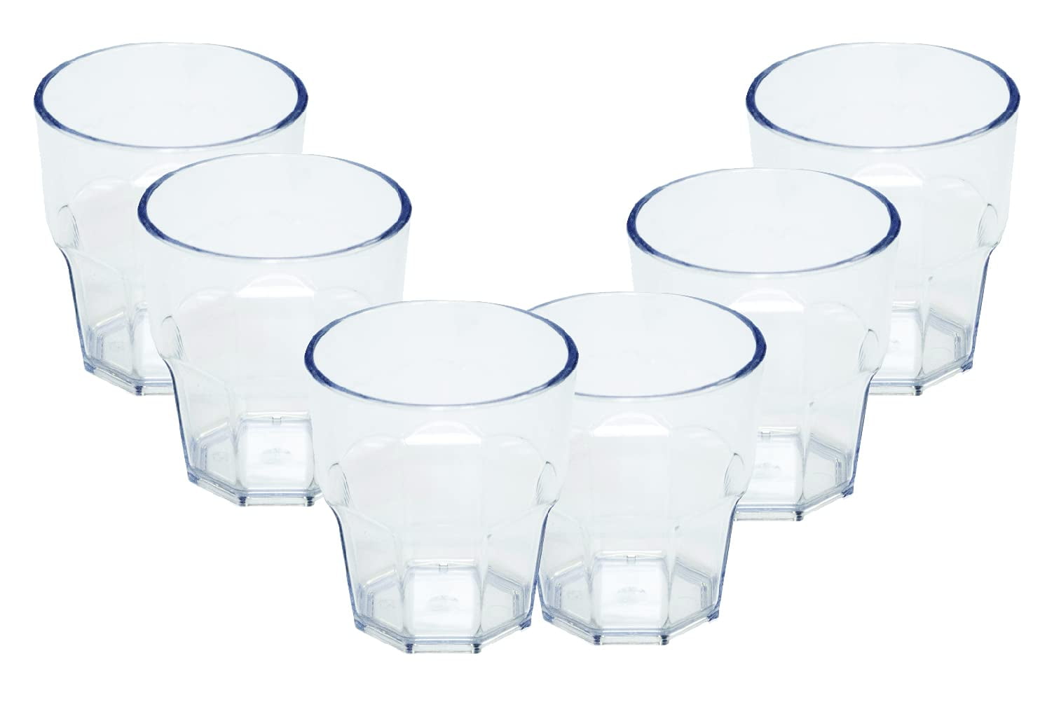 OMADA 6-Piece Clear Acrylic Tumblers: Dishwasher Safe Plastic Drinking ...
